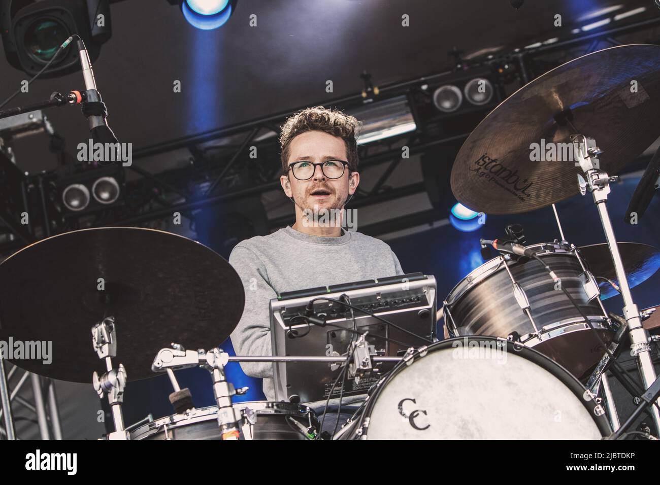 Andy Stack of Wye Oak performs on stage at Haven festival in Copenhagen ...