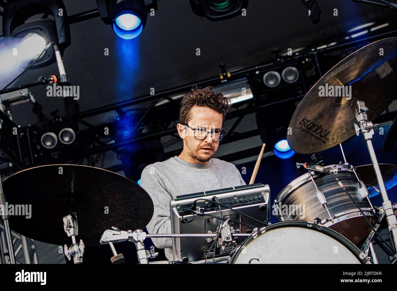 Andy Stack of Wye Oak performs on stage at Haven festival in Copenhagen ...
