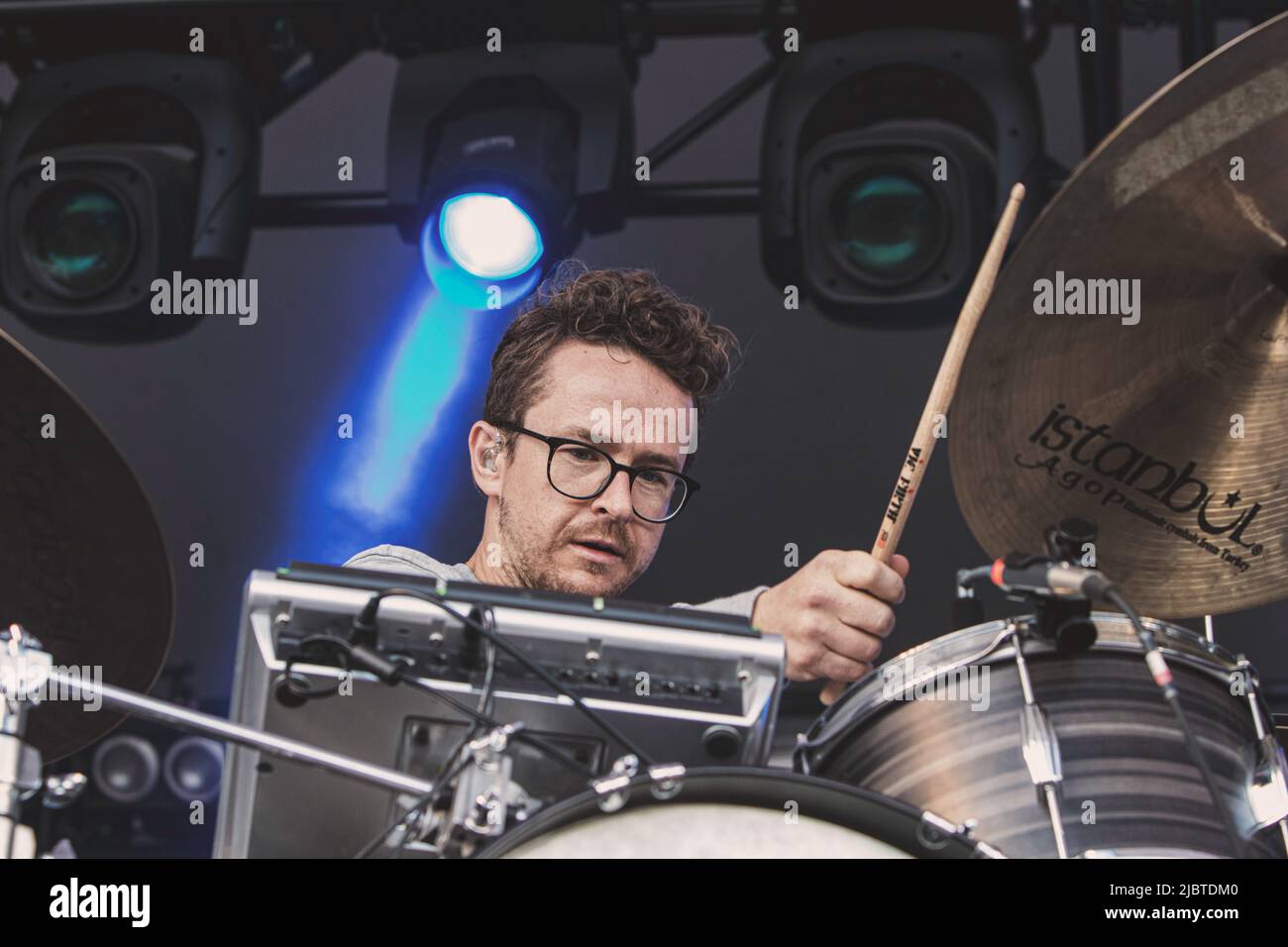 Andy Stack of Wye Oak performs on stage at Haven festival in Copenhagen ...