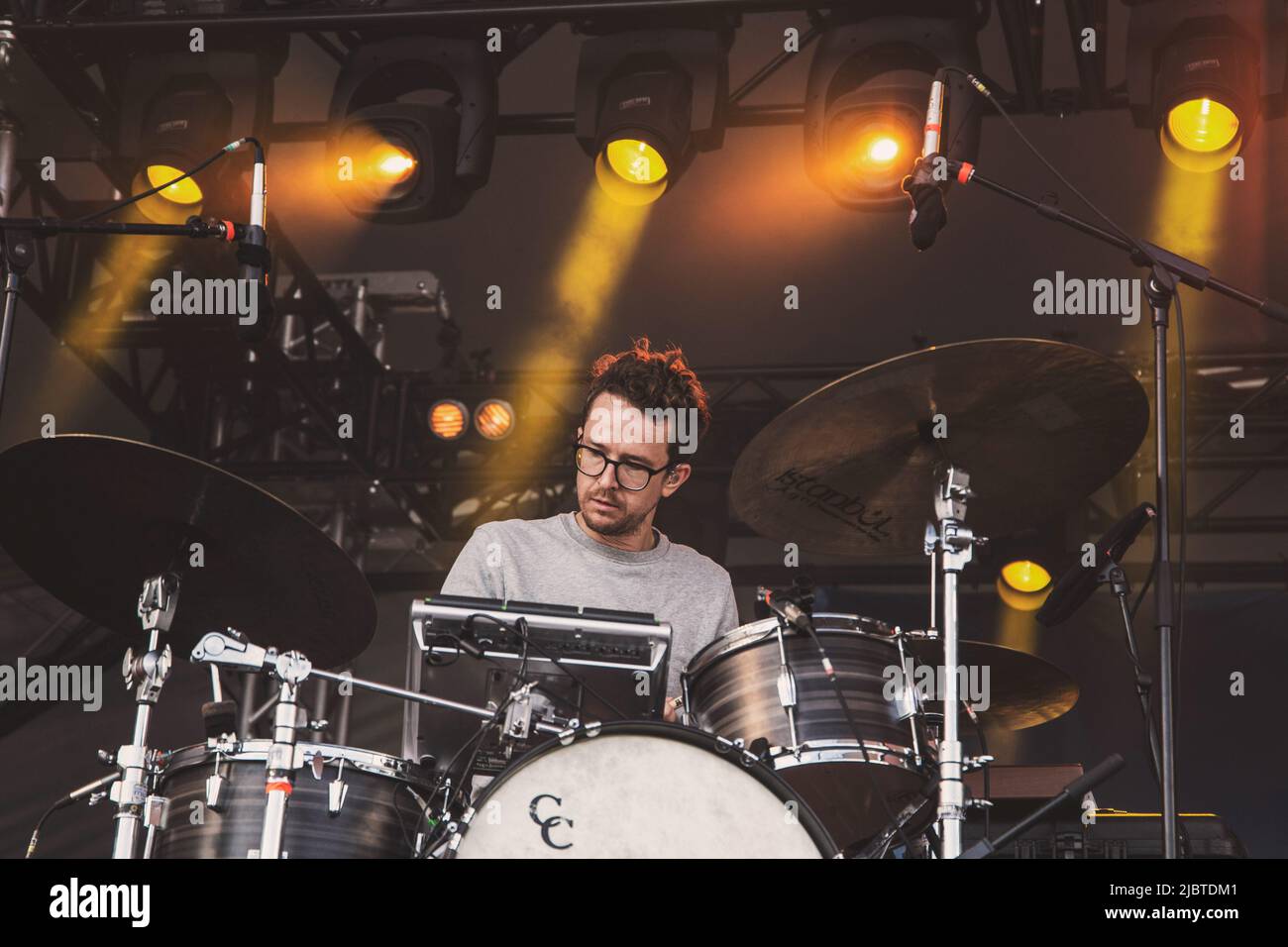 Andy Stack of Wye Oak performs on stage at Haven festival in Copenhagen ...