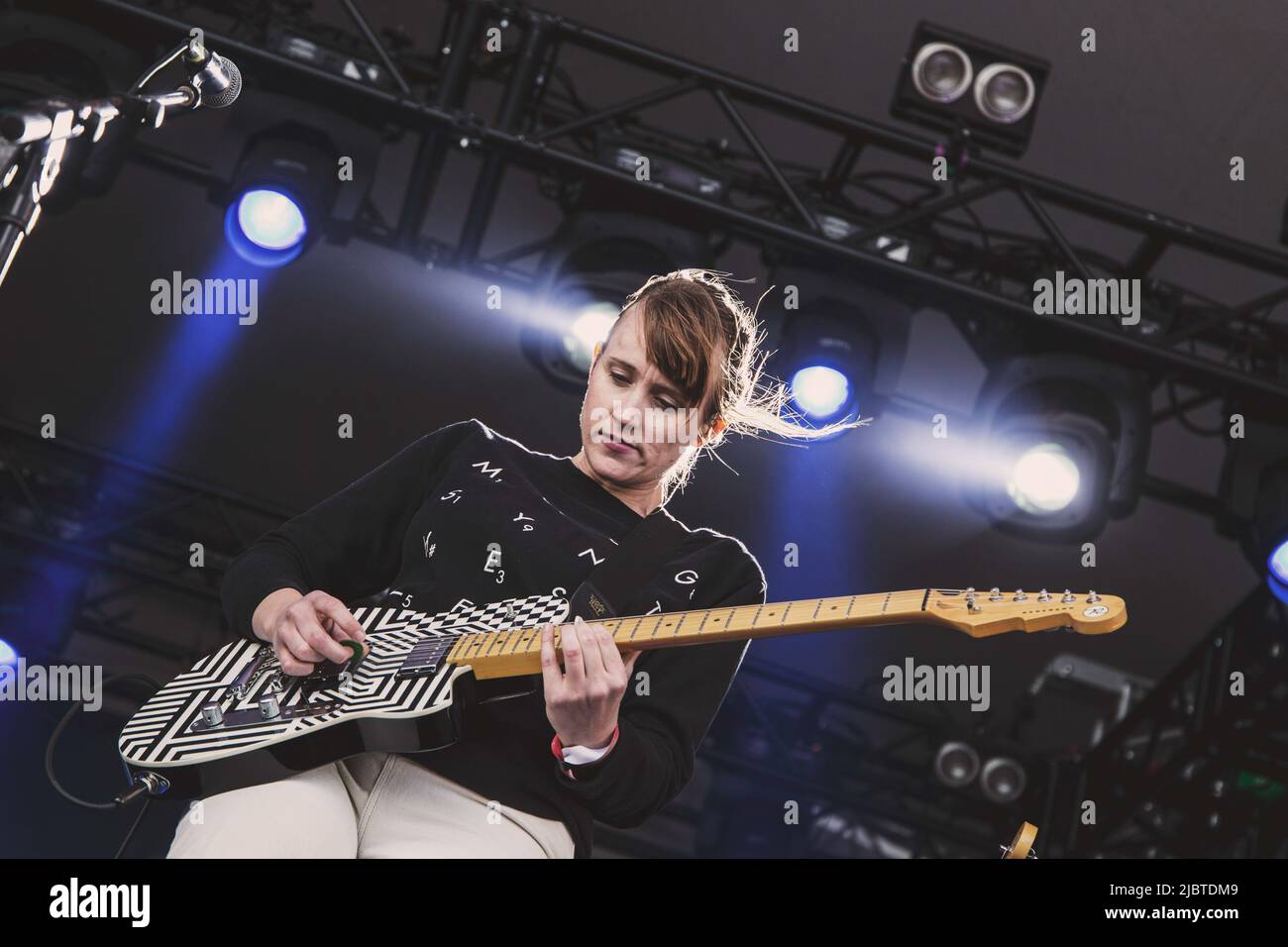 Jenn Wasner of Wye Oak performs on stage at Haven festival in ...