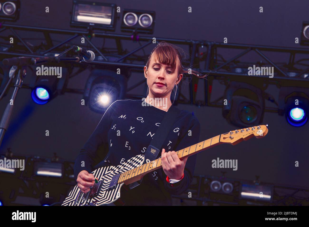 Jenn Wasner of Wye Oak performs on stage at Haven festival in ...