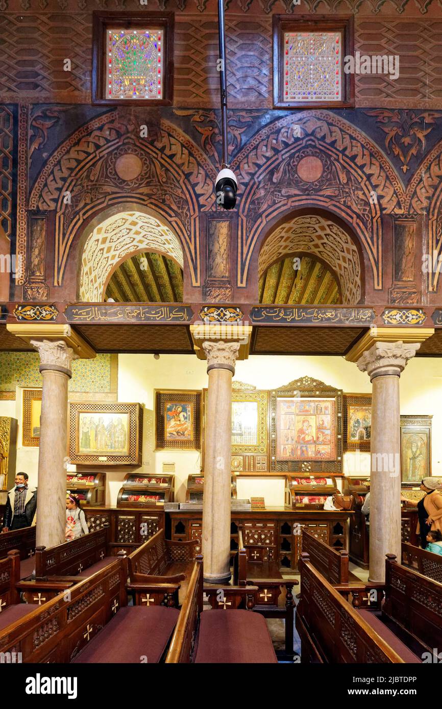 Egypt, Cairo, Old Cairo, Coptic district, Hanging chuch or church of ...