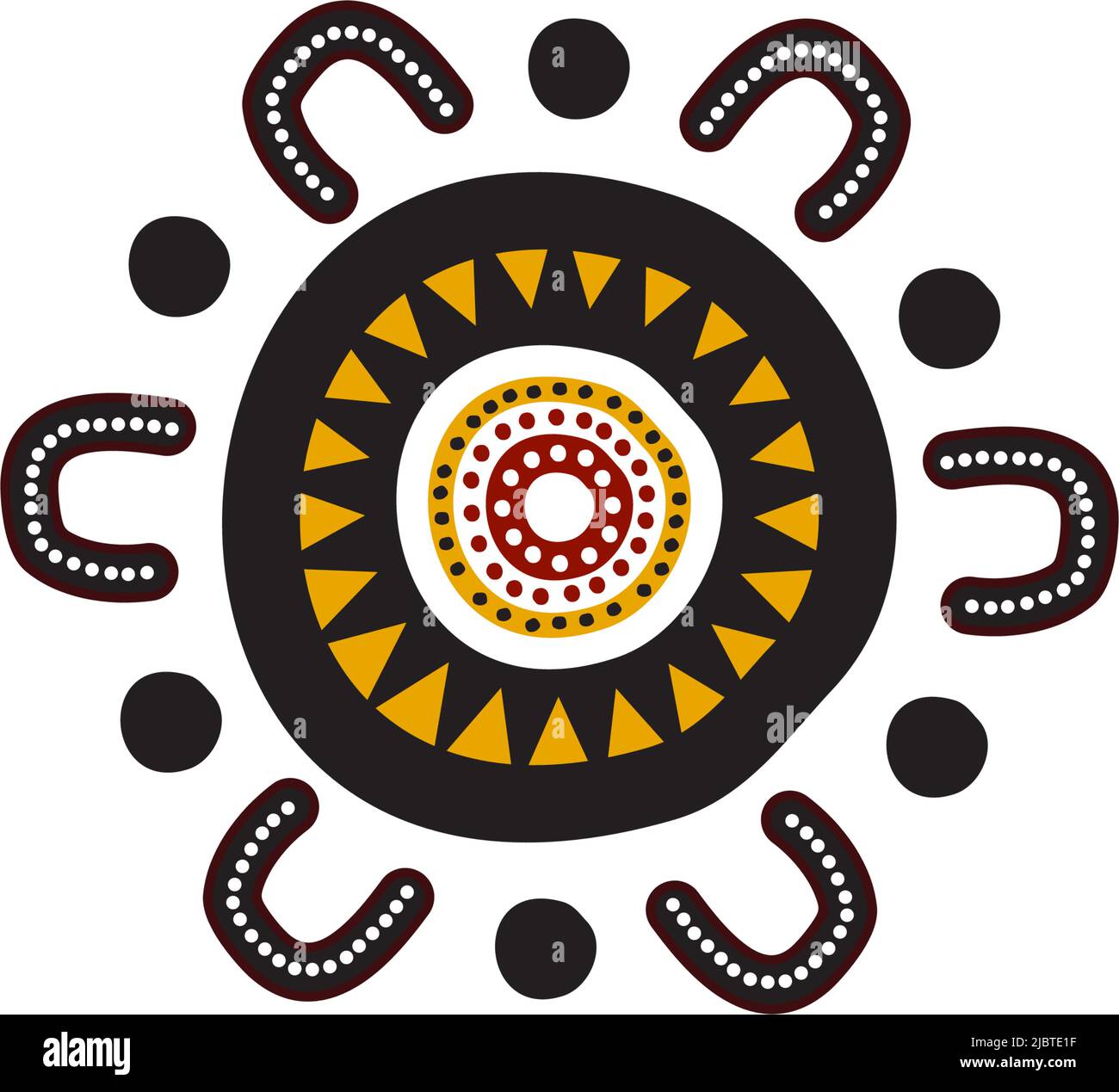 Aboriginal art dots painting icon logo design vector template Stock ...