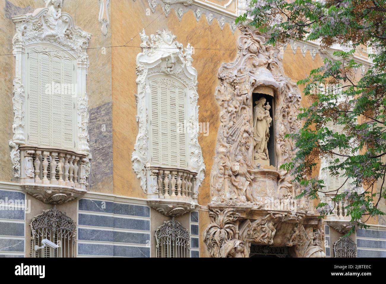 Spain, Valencia, facade of the Palace of the Marquis de Dos Aguas ...