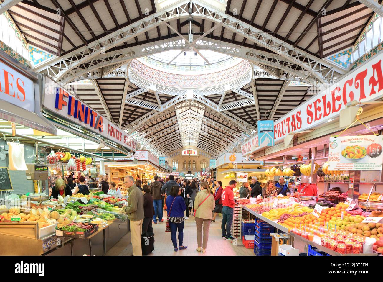 Spain, Valencia, central market in Art Nouveau (modernist) style ...