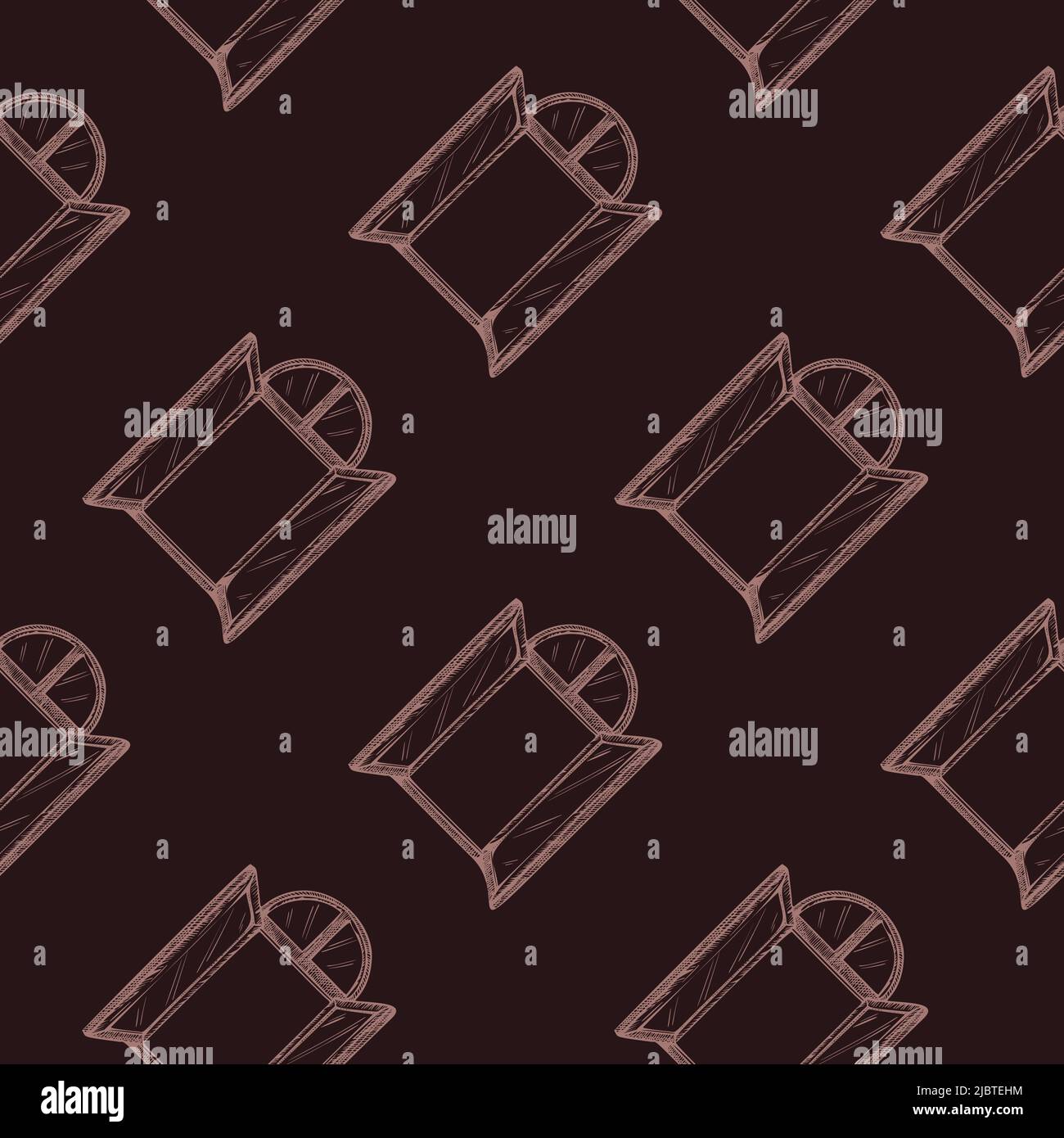 Seamless pattern of retro arch windows engraving. Vintage background ...