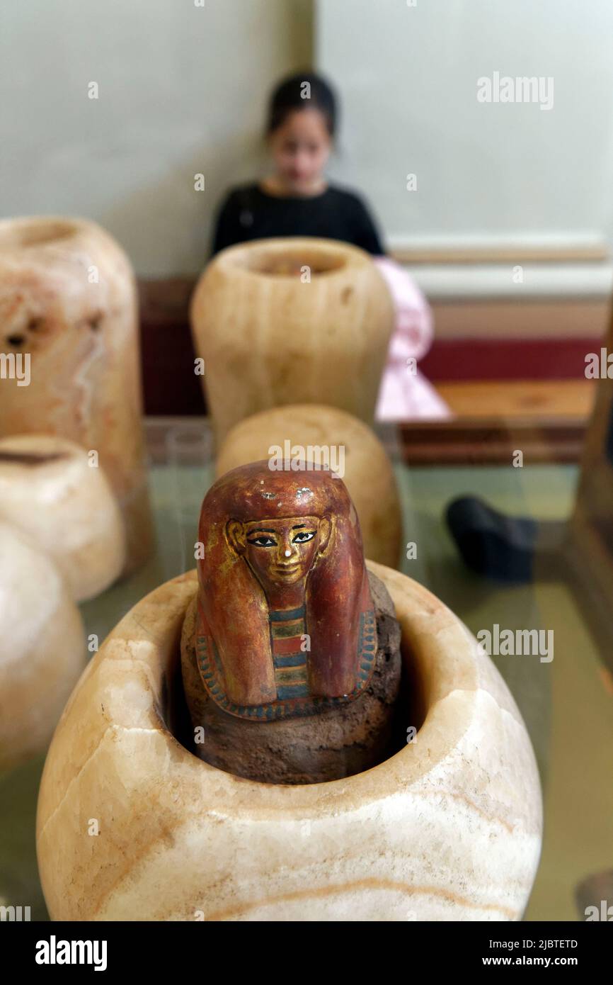 Egypt, Cairo, downtown, Egyptian museum of Cairo, Canopic box of Thuya ...
