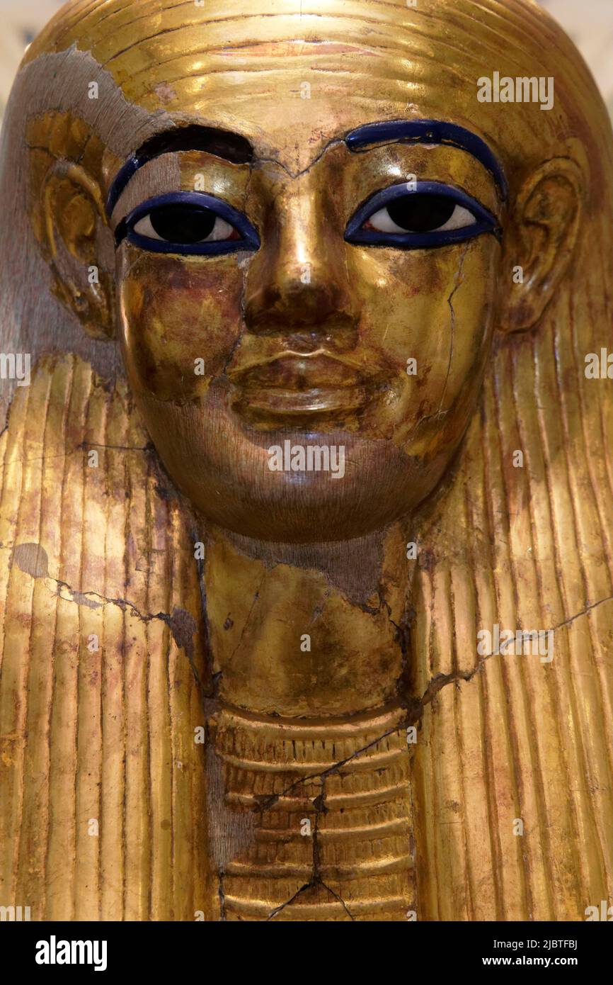 Egypt, Cairo, downtown, Egyptian museum of Cairo, funeral mask of Yuya ...