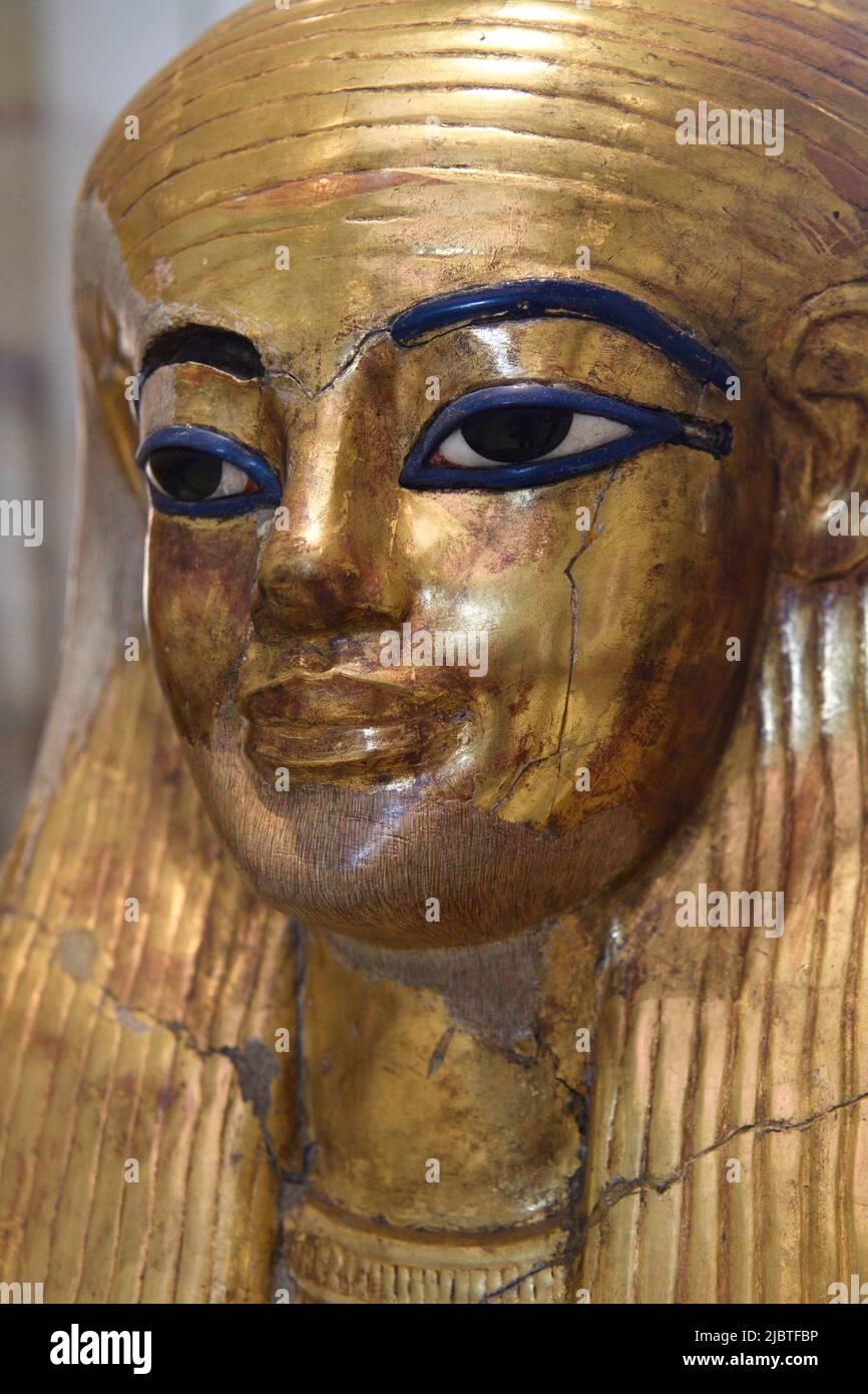 Egypt, Cairo, downtown, Egyptian museum of Cairo, funeral mask of Yuya ...
