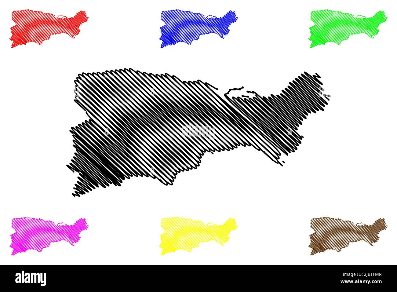 Capri (Tyrrhenian Sea, Italian Republic, Italy) map vector illustration ...