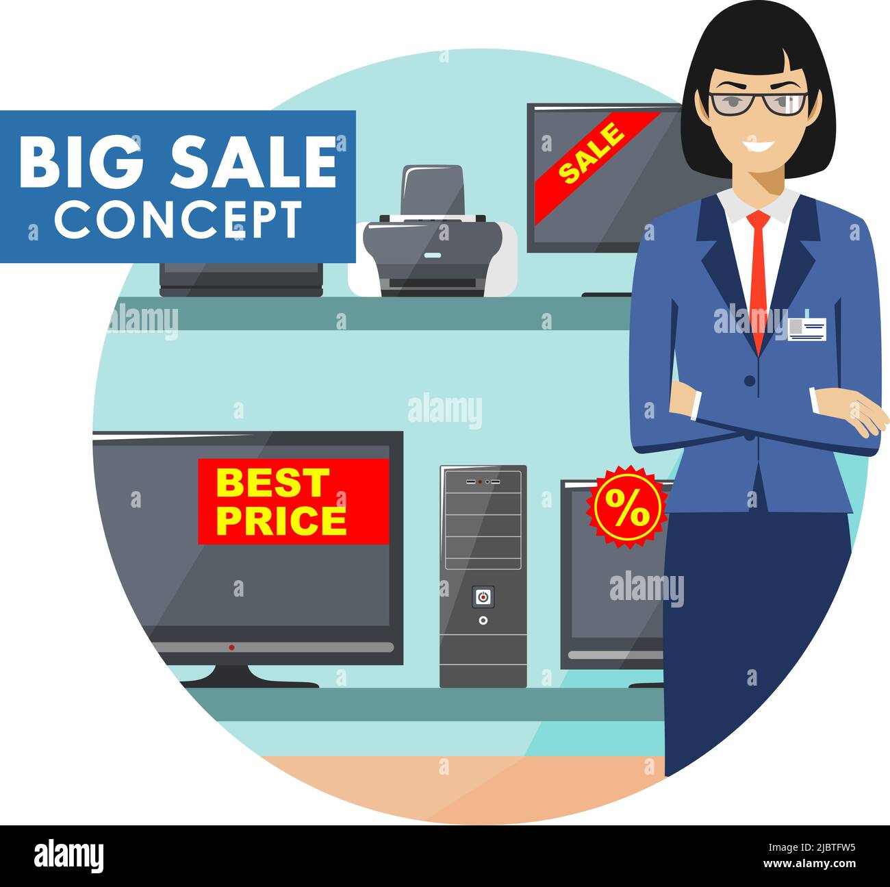 Appliances store woman Stock Vector Images - Alamy