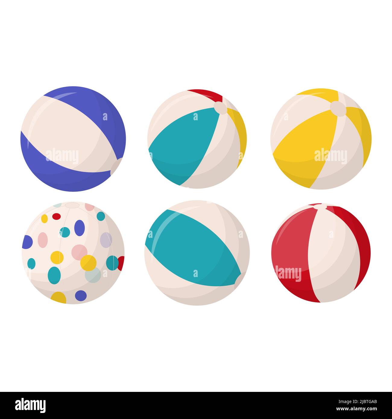Collection of colorful beach balls isolated on white background. Beach ...