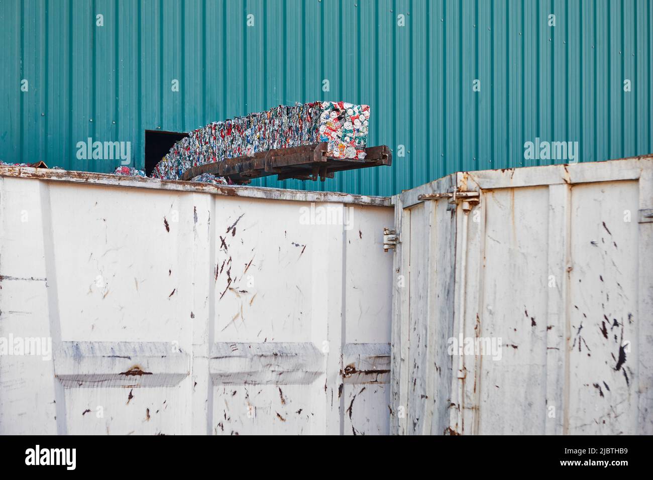 Recycled and packaged waste. Sustainable industry. Disposal material ...