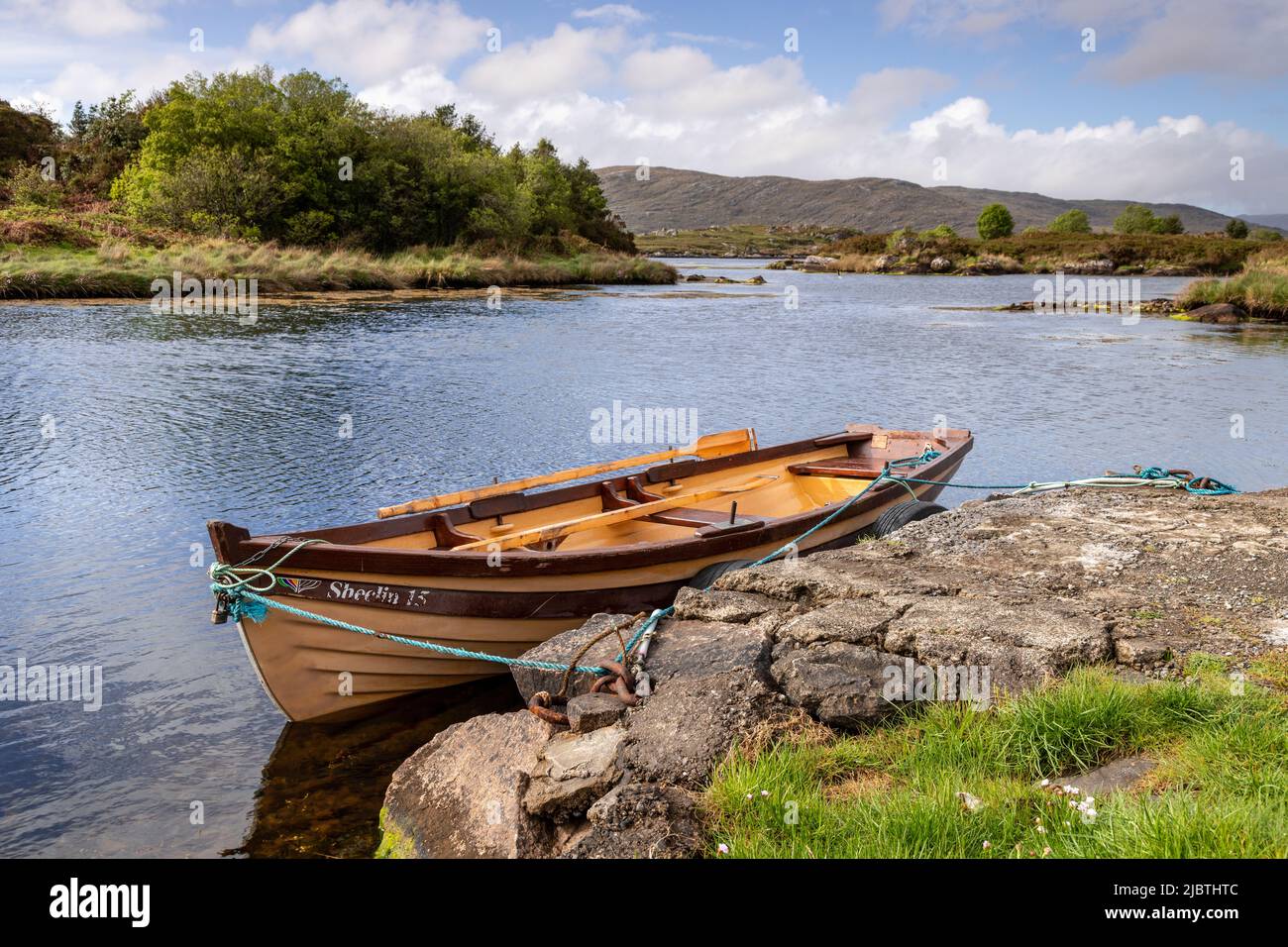 Rowing boat in Connemara National park, County Galway, Ireland Stock ...