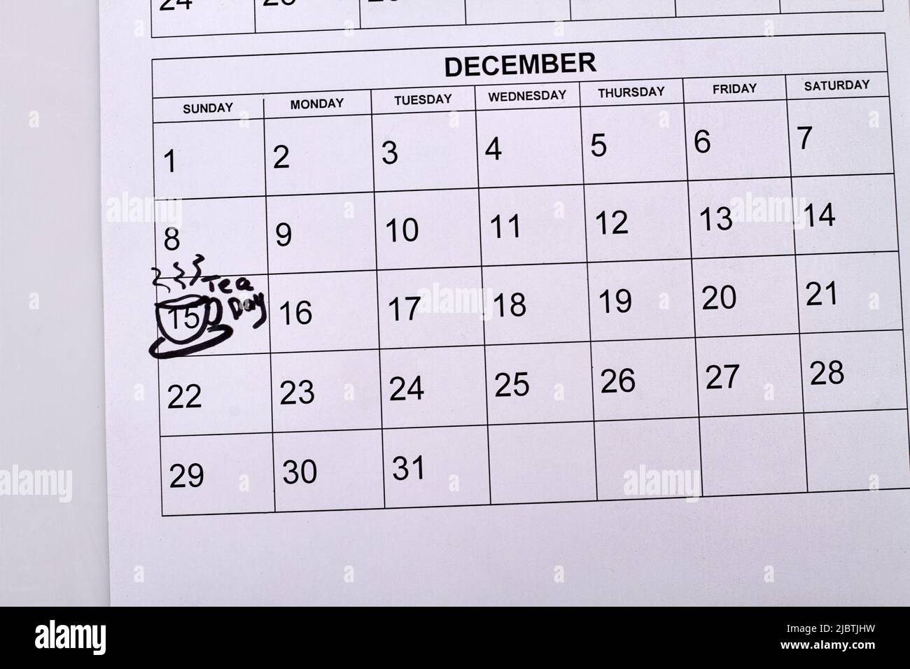 Time for tea calendar hi-res stock photography and images - Alamy