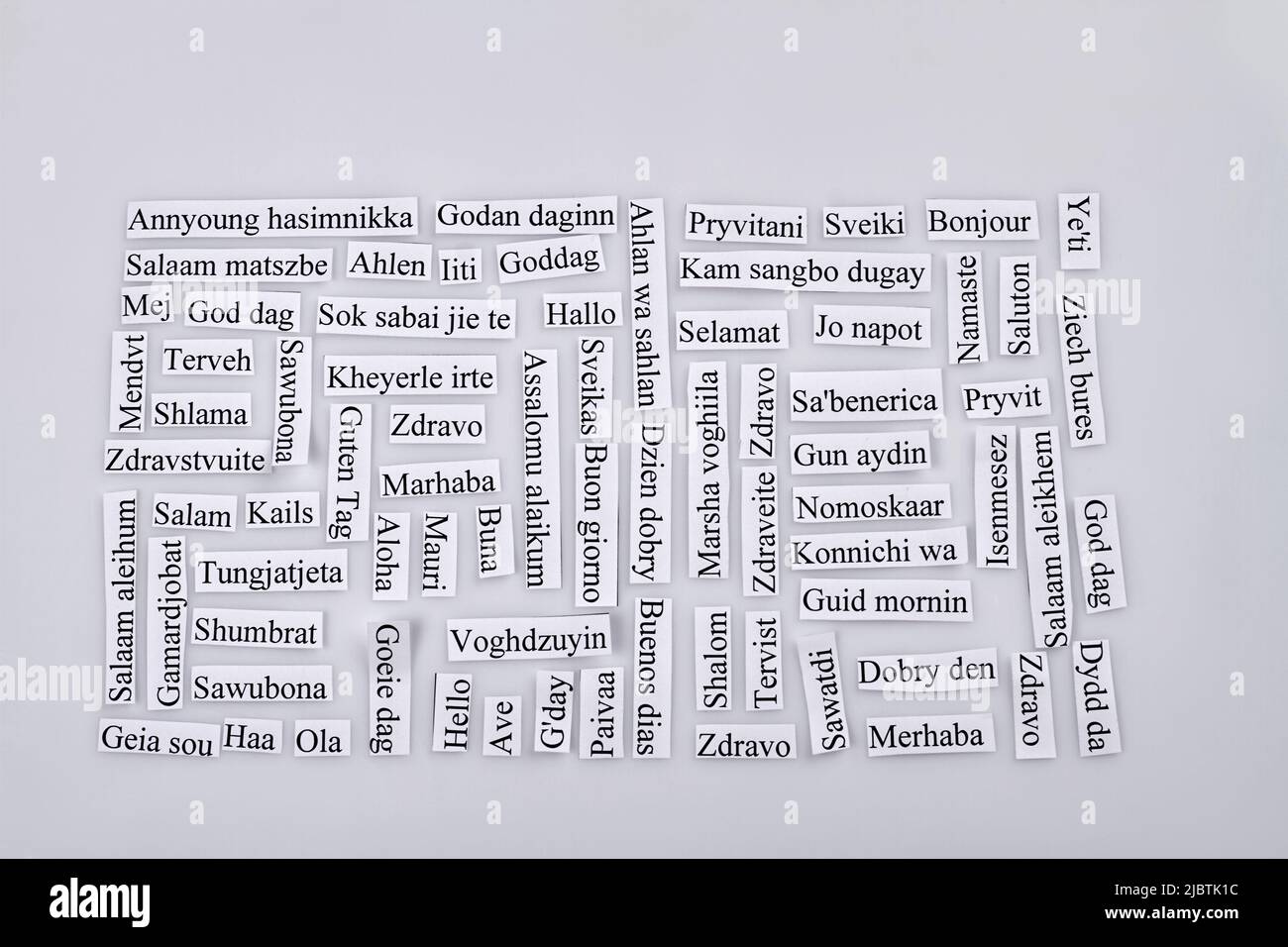 Welcome greetings different languages hi-res stock photography and ...