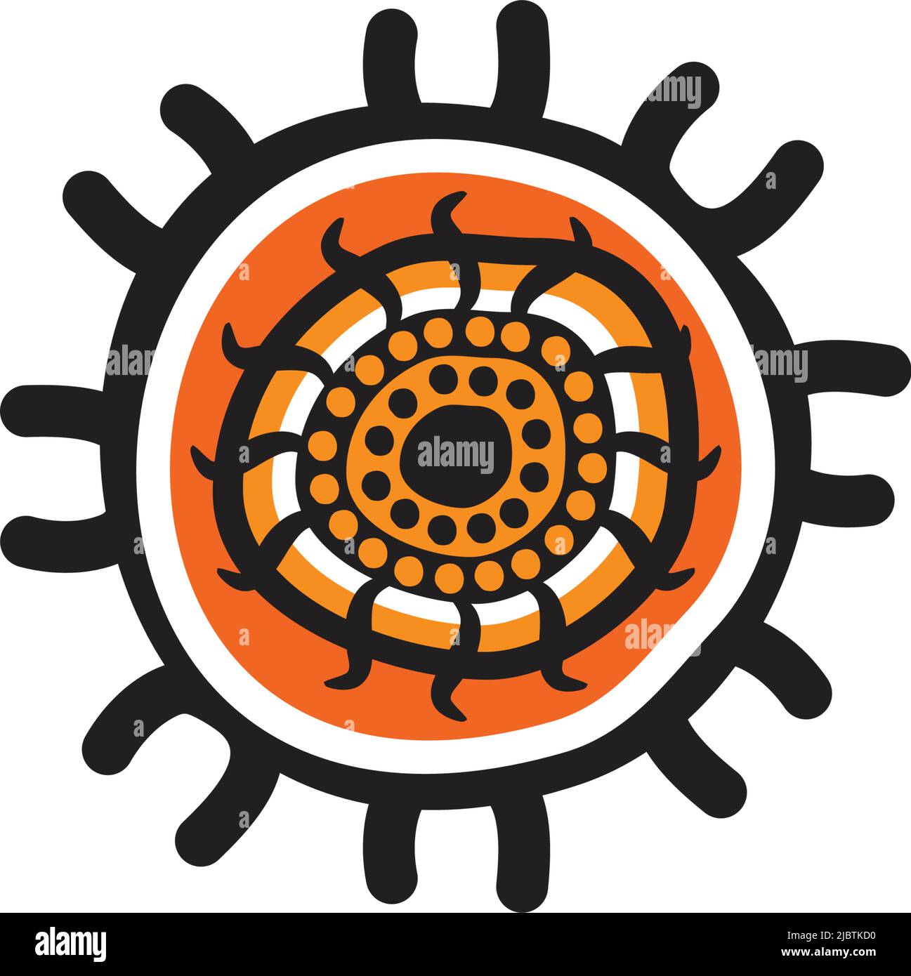 Aboriginal art dots painting icon logo design illustration template ...