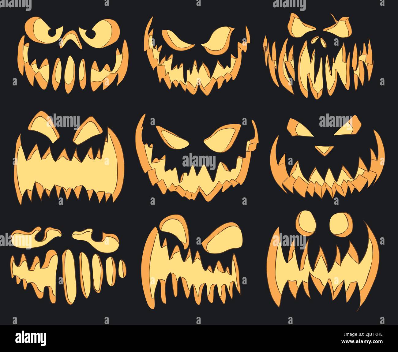 Jack o lantern faces Stock Vector Images - Alamy