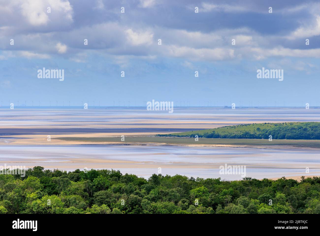 Humphrey Head on Morecombe Bay from Arnside Knott, Lancashire, England ...
