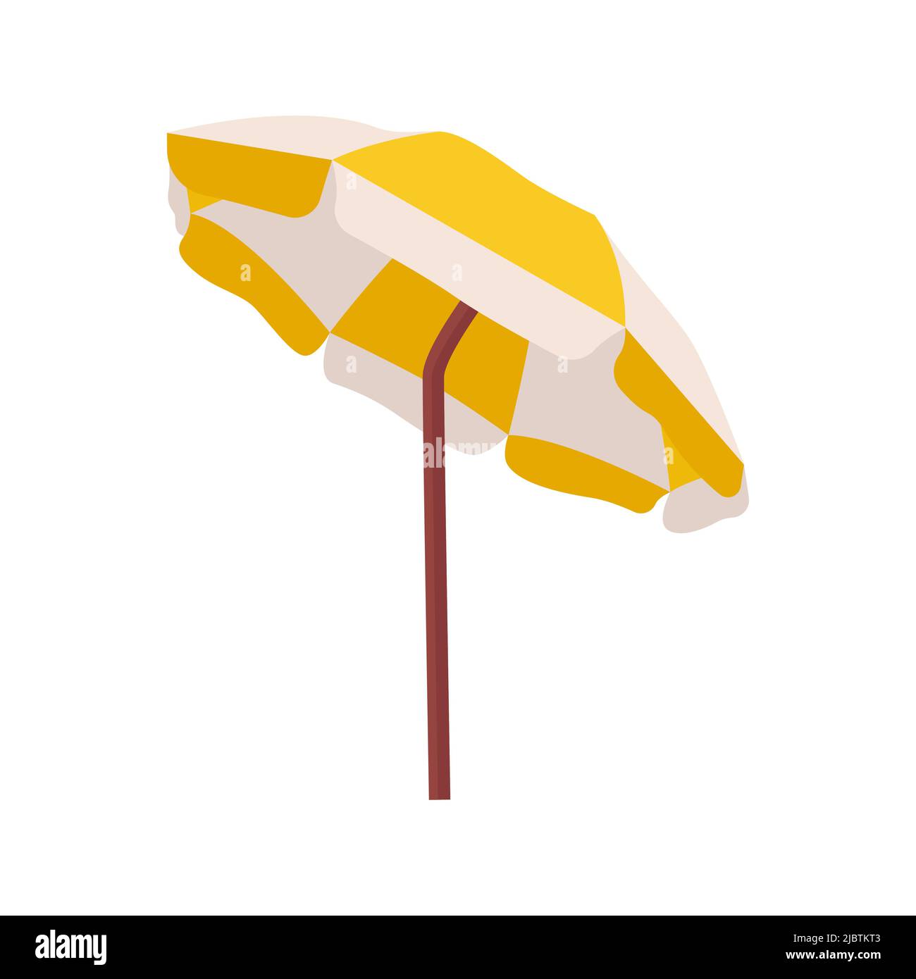 Beach umbrella isolated on white background. Flat vector illustration ...