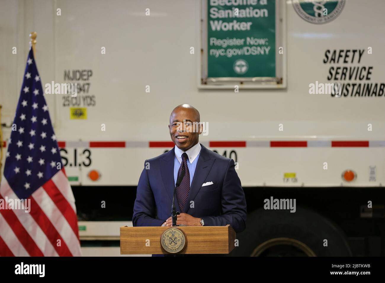 Spring Street DSNY, New York, USA, June 07, 2022 - New York City Mayor ...