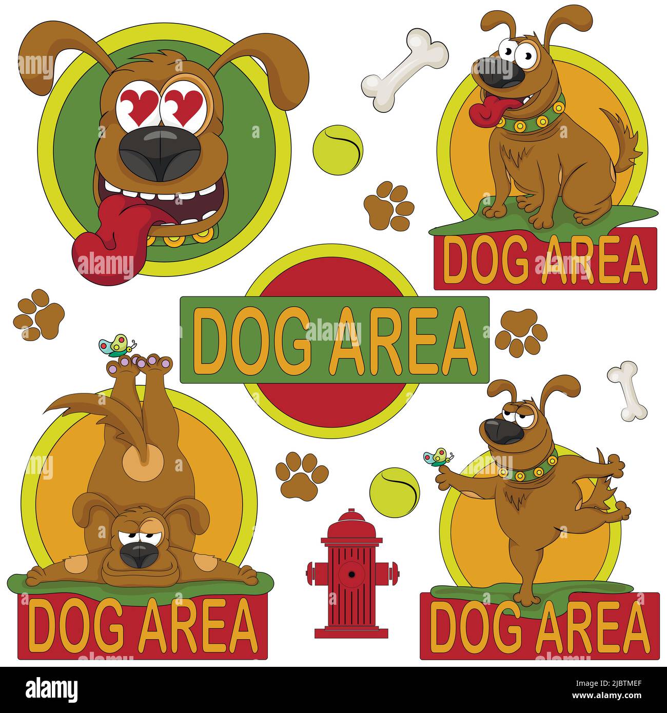 Dog area. Vector illustration to indicate areas of land that are ...