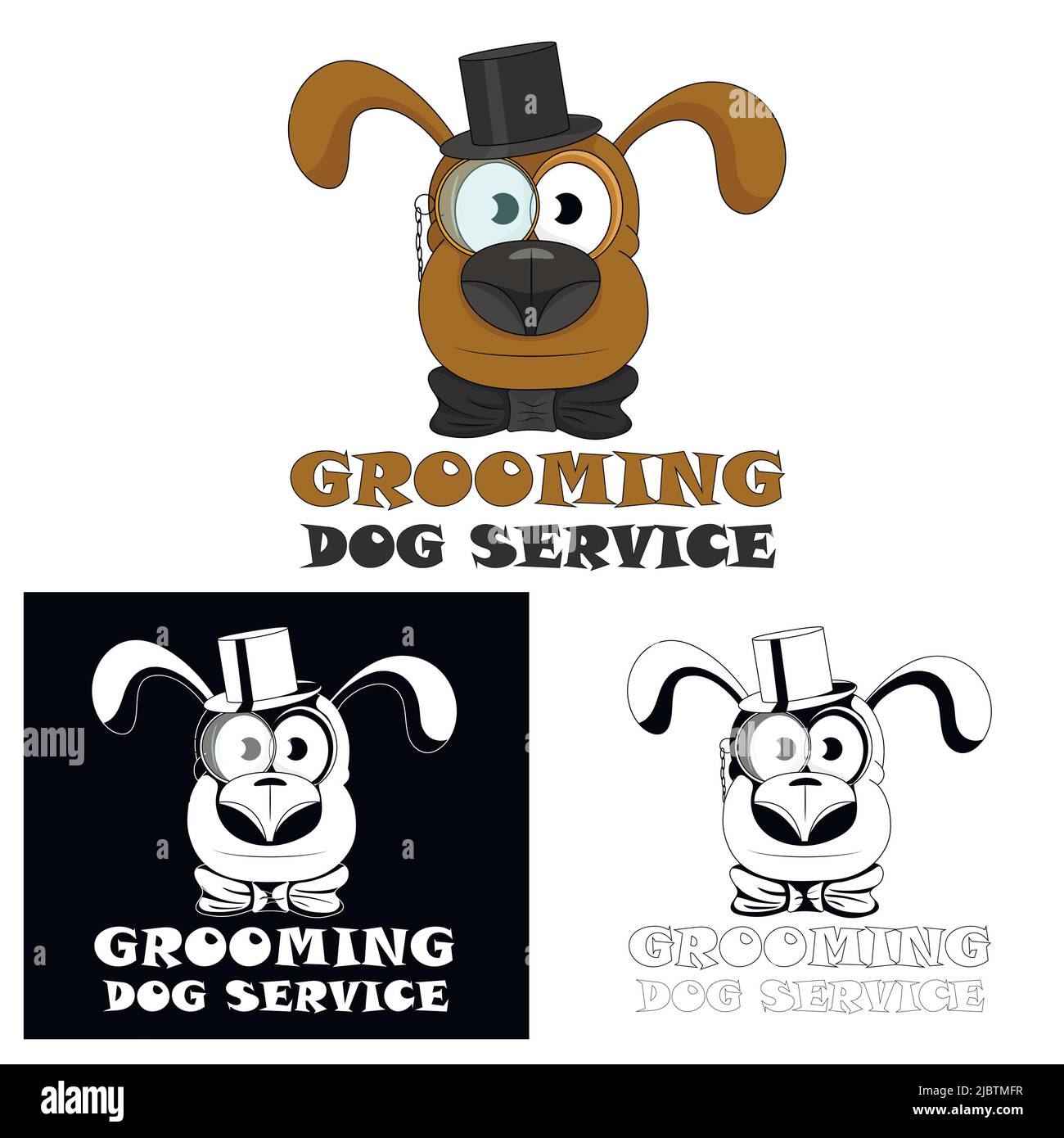 Dog grooming. Dog service icon for salons and pet hairdressers. Vector ...