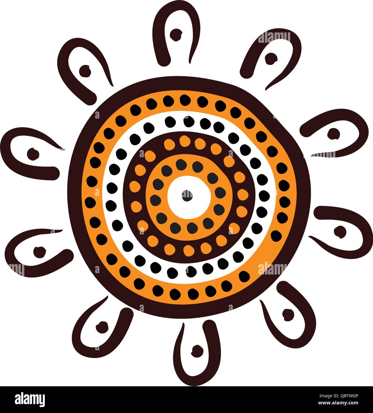 Aboriginal art dots painting icon logo design illustration template ...
