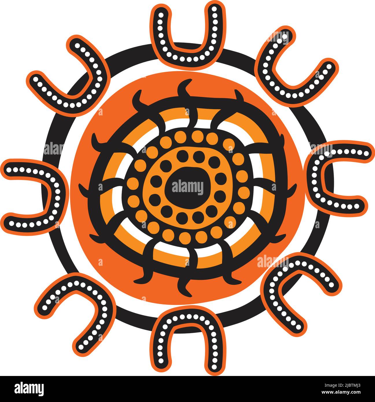 Aboriginal art dots painting icon logo design illustration template ...