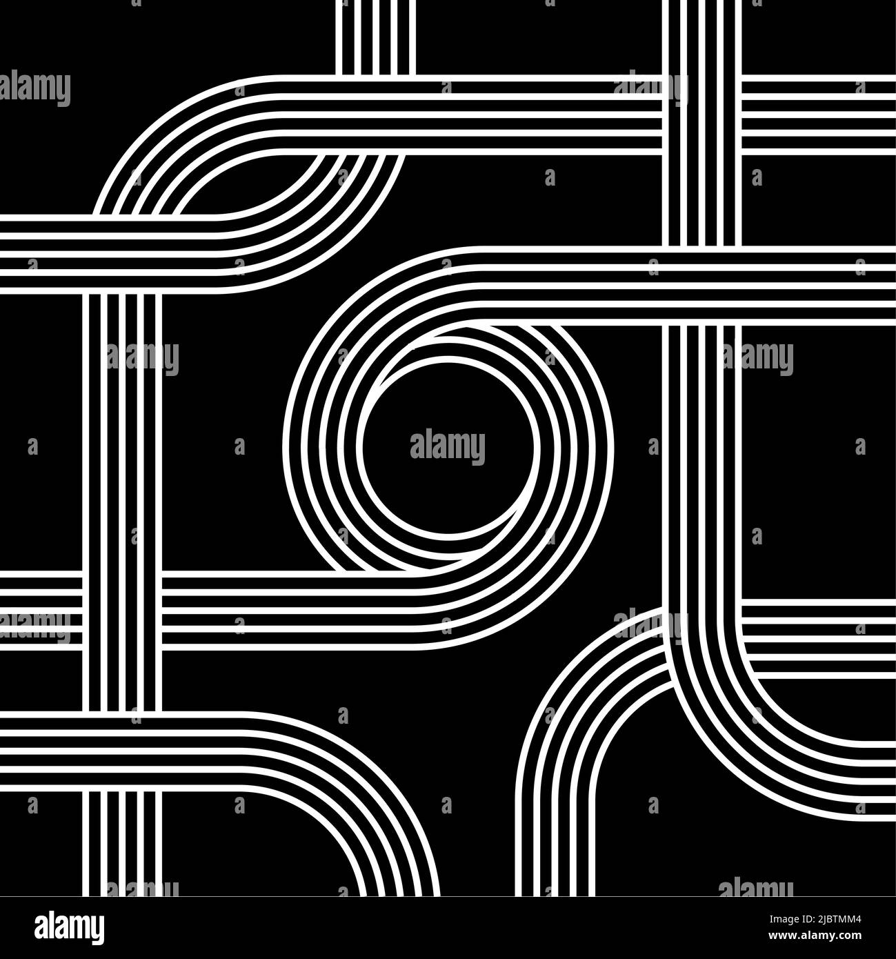 Abstract linear maze background. Black and white. Vector illustration ...
