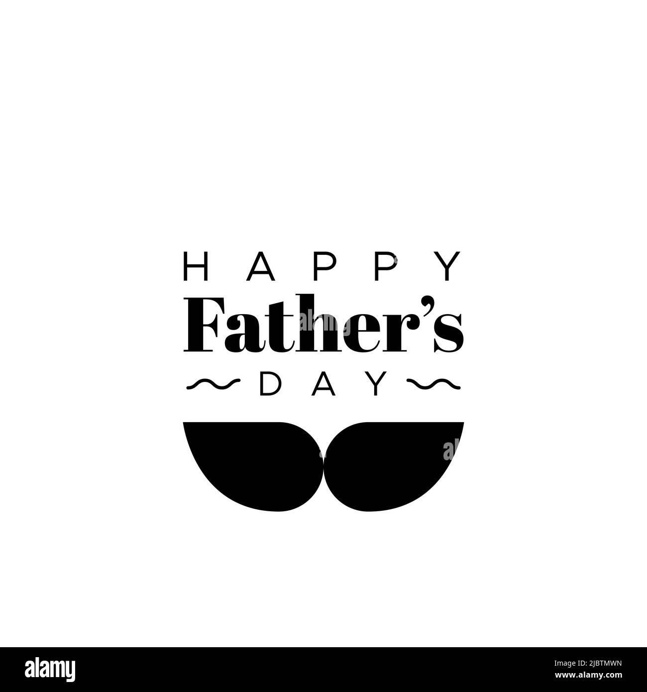 Happy Father's Day. Moustache symbol. Black and white. Vector ...