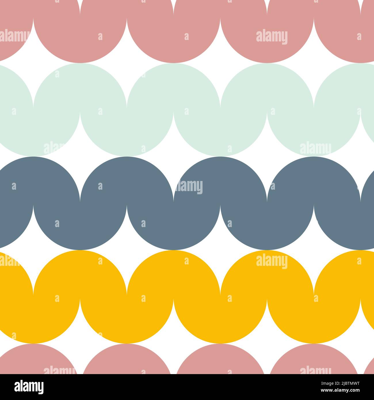 Waves seamless pattern. Colorful rounded shapes. Vector illustration ...