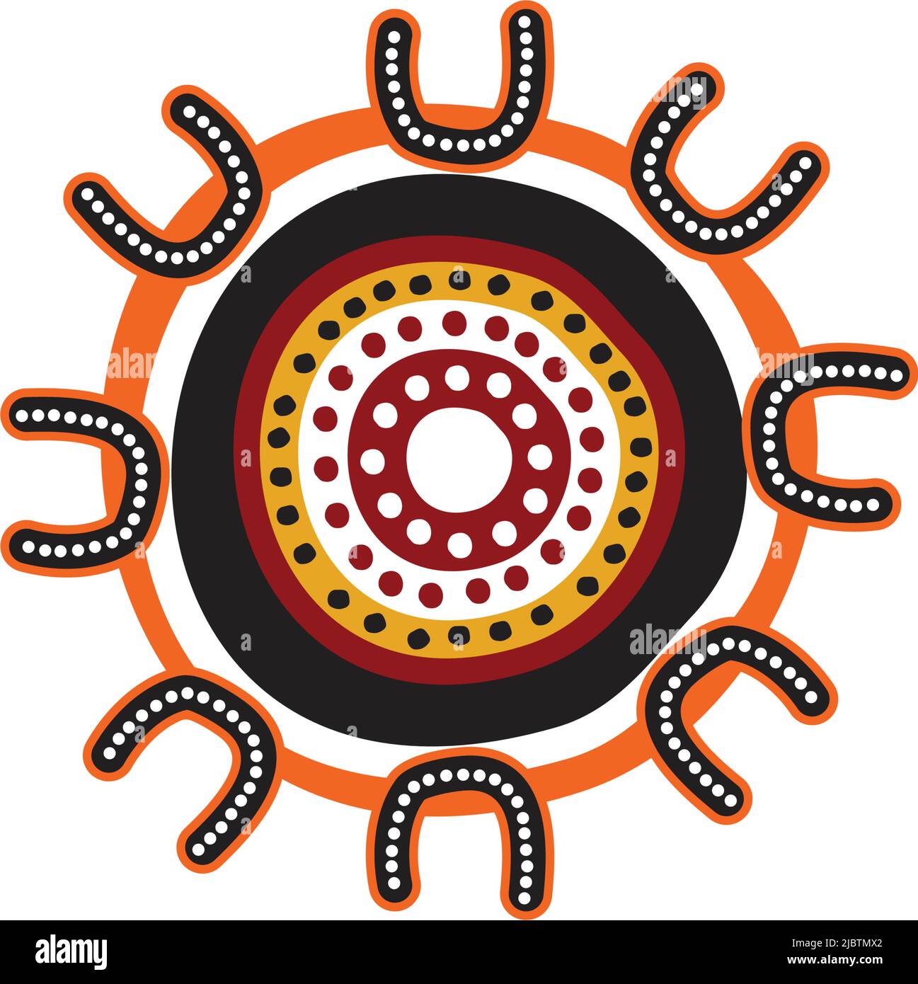 Aboriginal art dots painting icon logo design illustration template ...