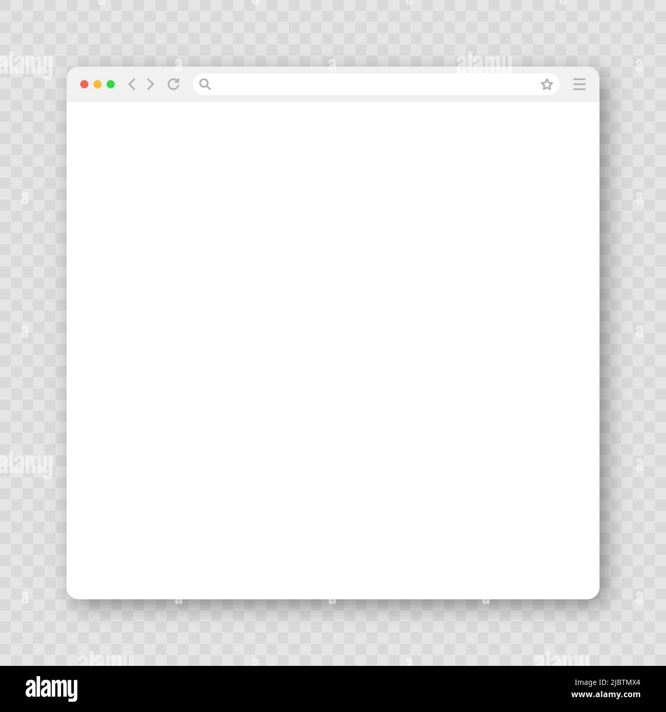 Blank web browser window with toolbar and search field. Modern website ...