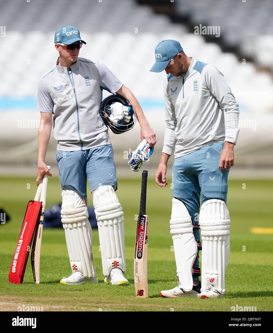 England's Joe Root balances his bat during a nets session at Trent ...