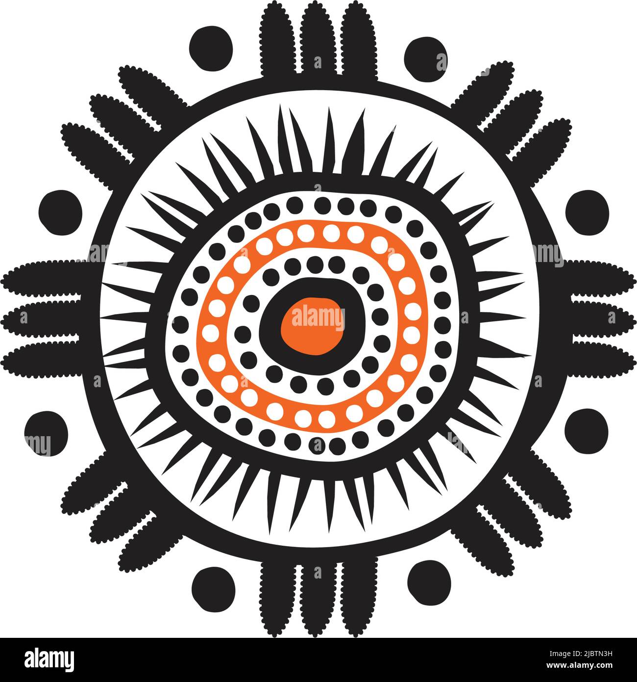 Aboriginal art dots painting icon logo design illustration template ...