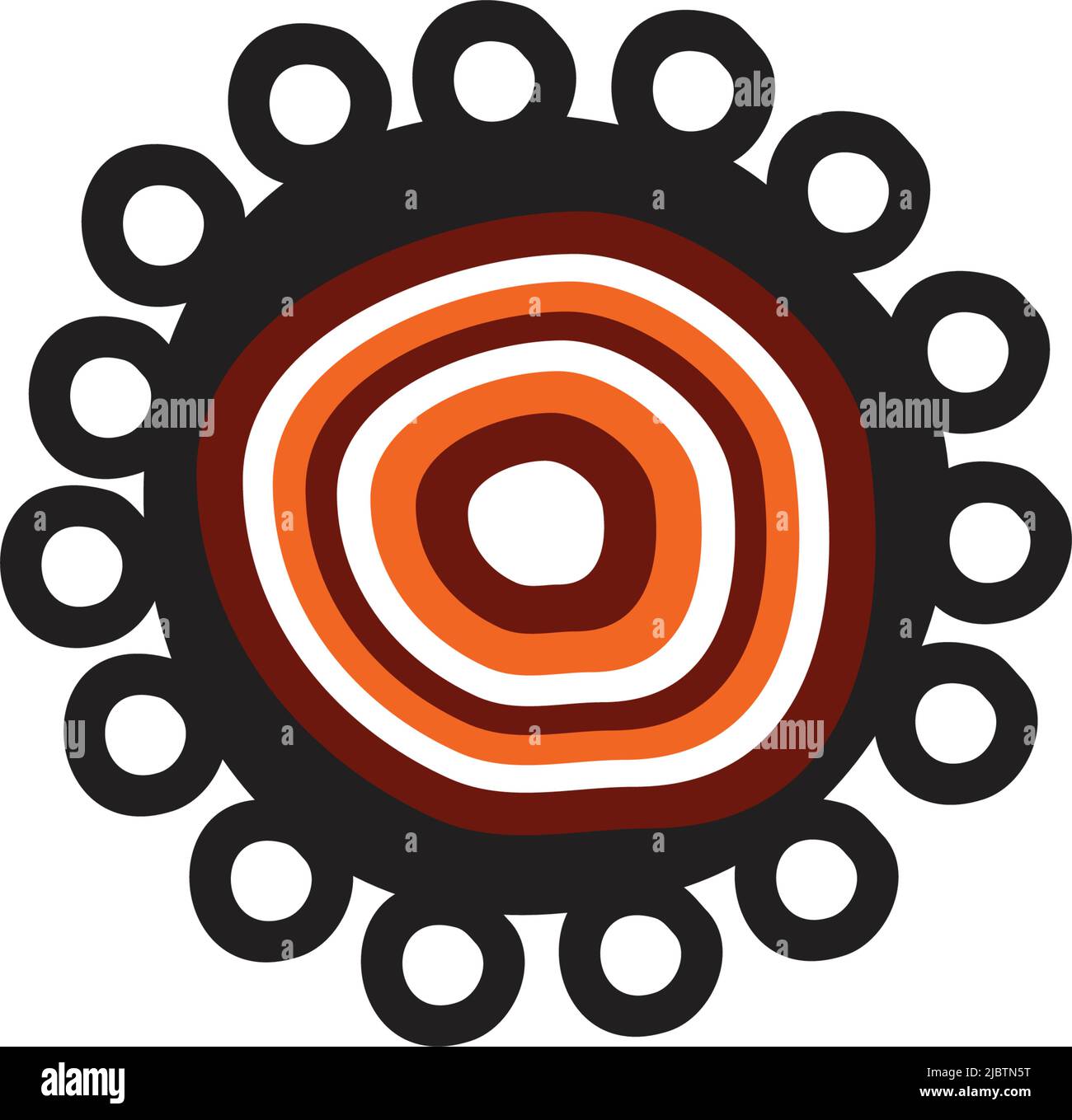 Aboriginal art dots painting icon logo design illustration template ...