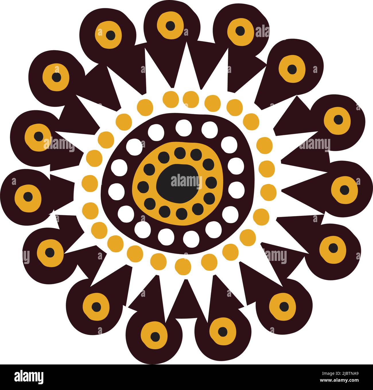 Aboriginal art dots painting icon logo design illustration template ...