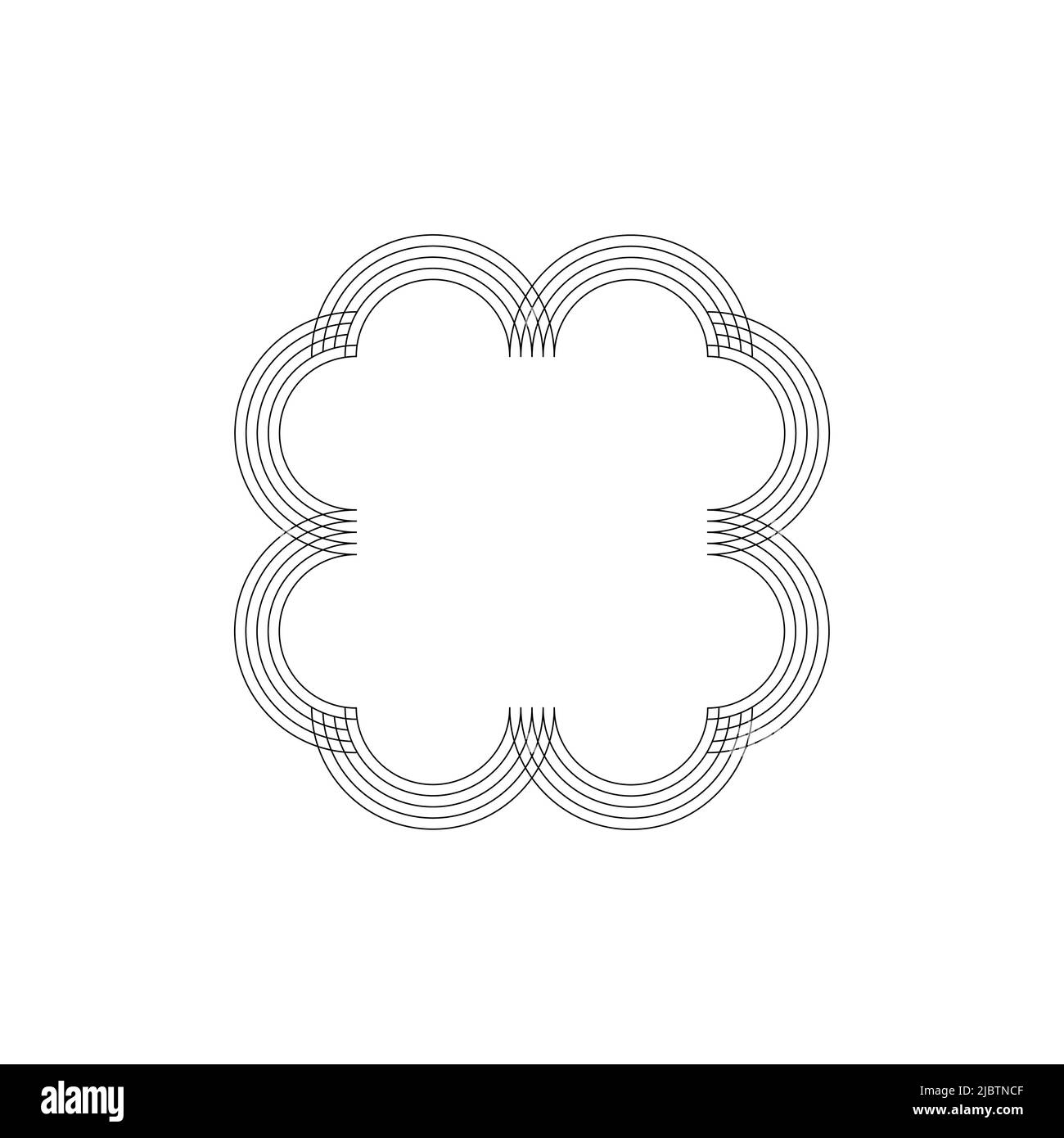 Geometrical abstract linear flower. Vector illustration, flat design ...