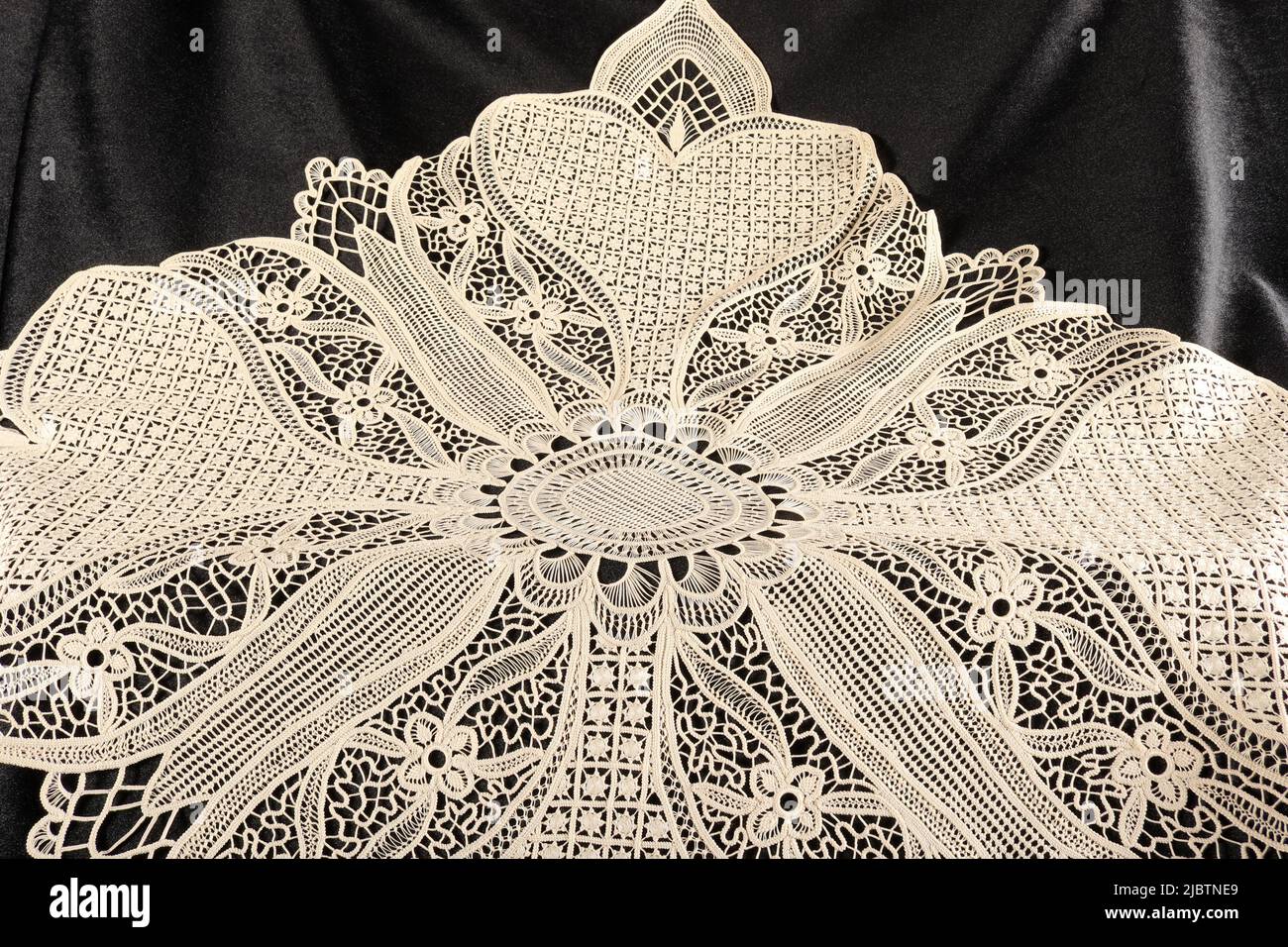 decorative lace on black background Stock Photo - Alamy