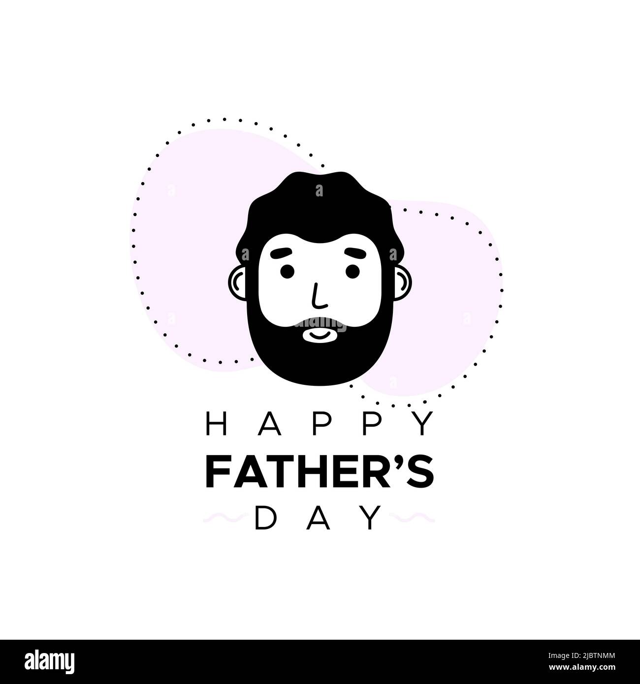 Happy Father's Day. Bearded man character. Head adult human. Vector ...