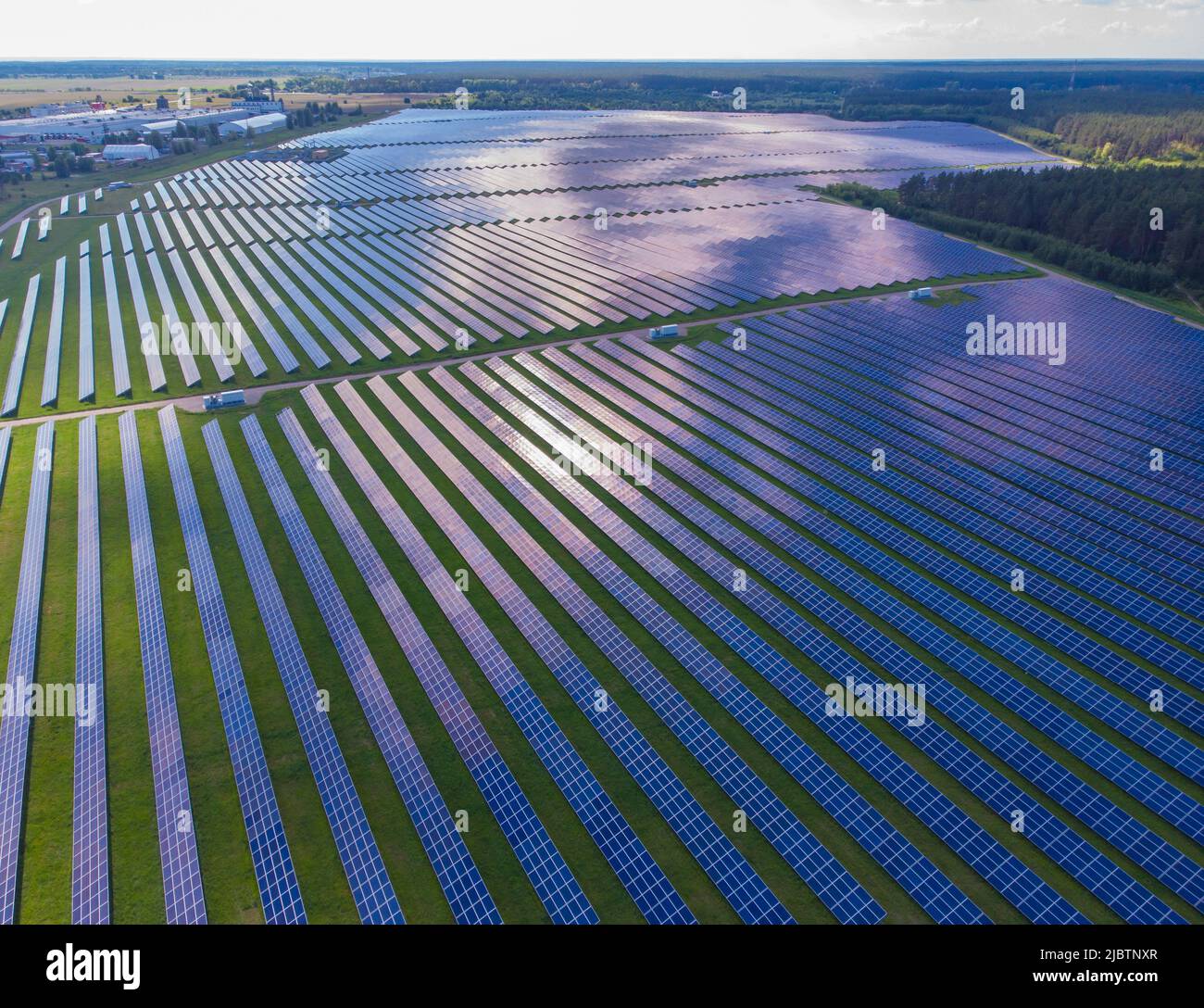 Aerial view solar farm producing hi-res stock photography and images ...