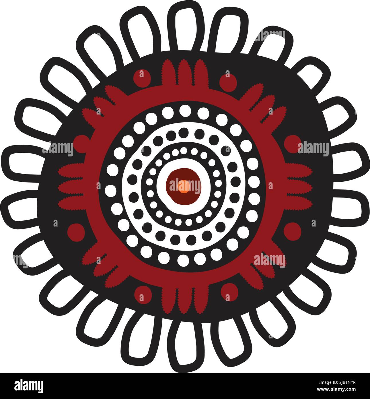 Aboriginal art dots painting icon logo design illustration template ...