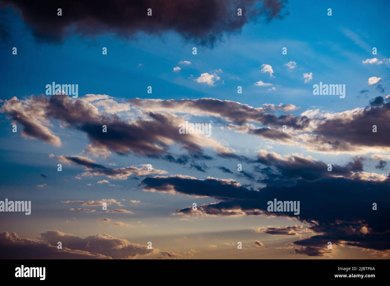 Dramatic blue sky with white clouds Stock Photo - Alamy
