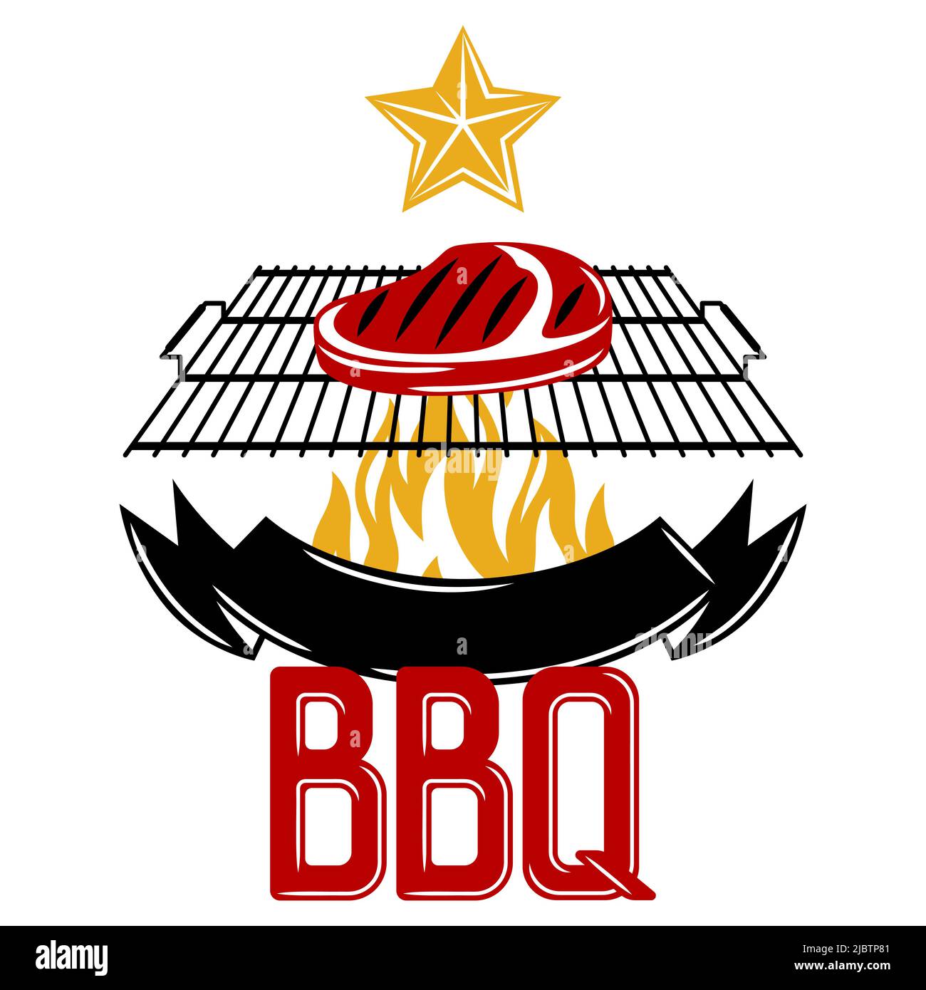 Bbq background with grill objects and icons. Stylized kitchen and ...