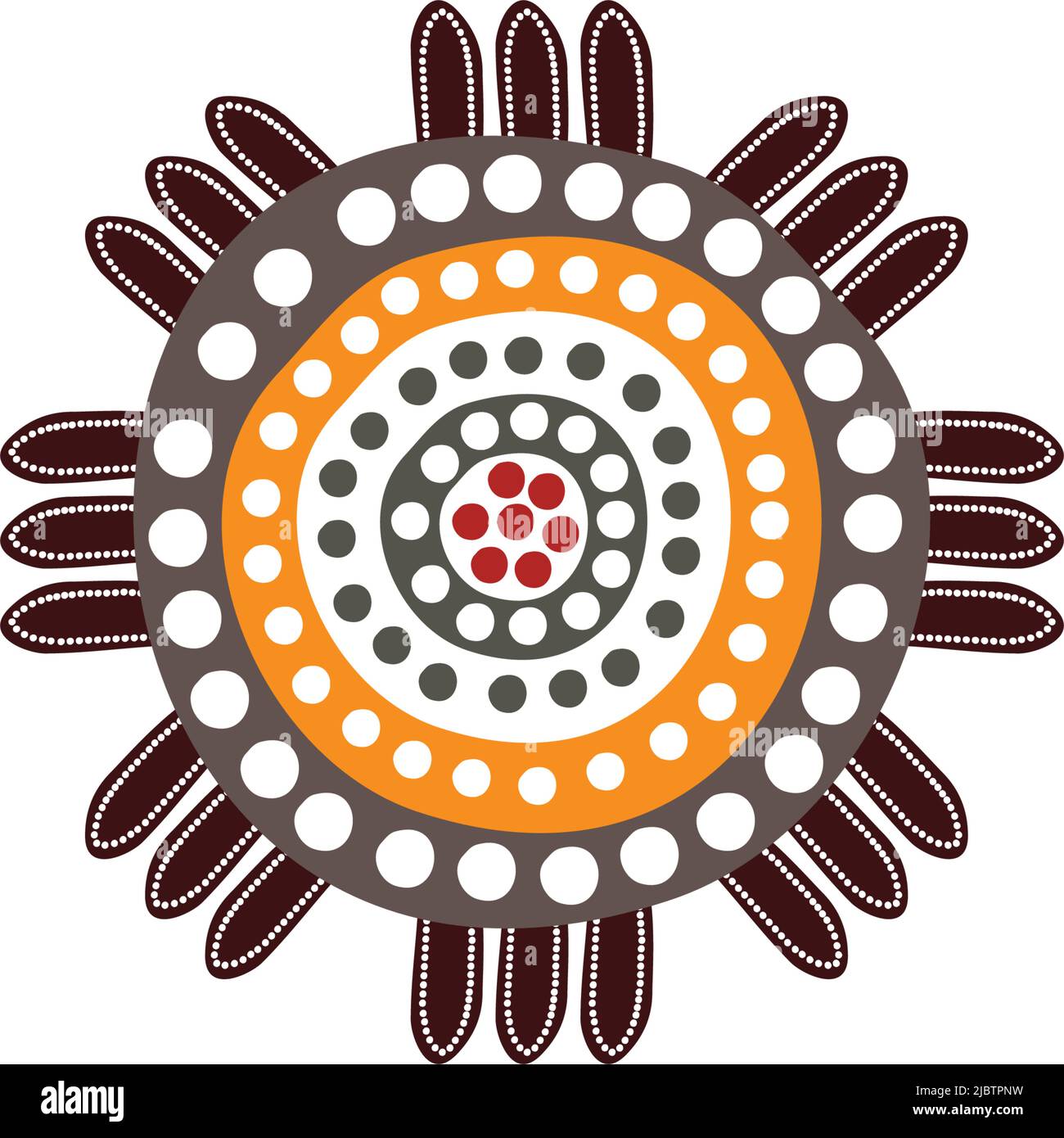 Aboriginal art dots painting icon logo design vector template Stock ...