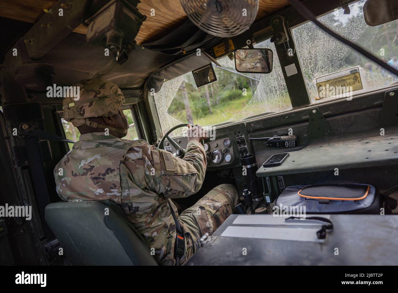 Hohenfels, Germany. 08th June, 2022. A U.S. Army soldier drives a ...