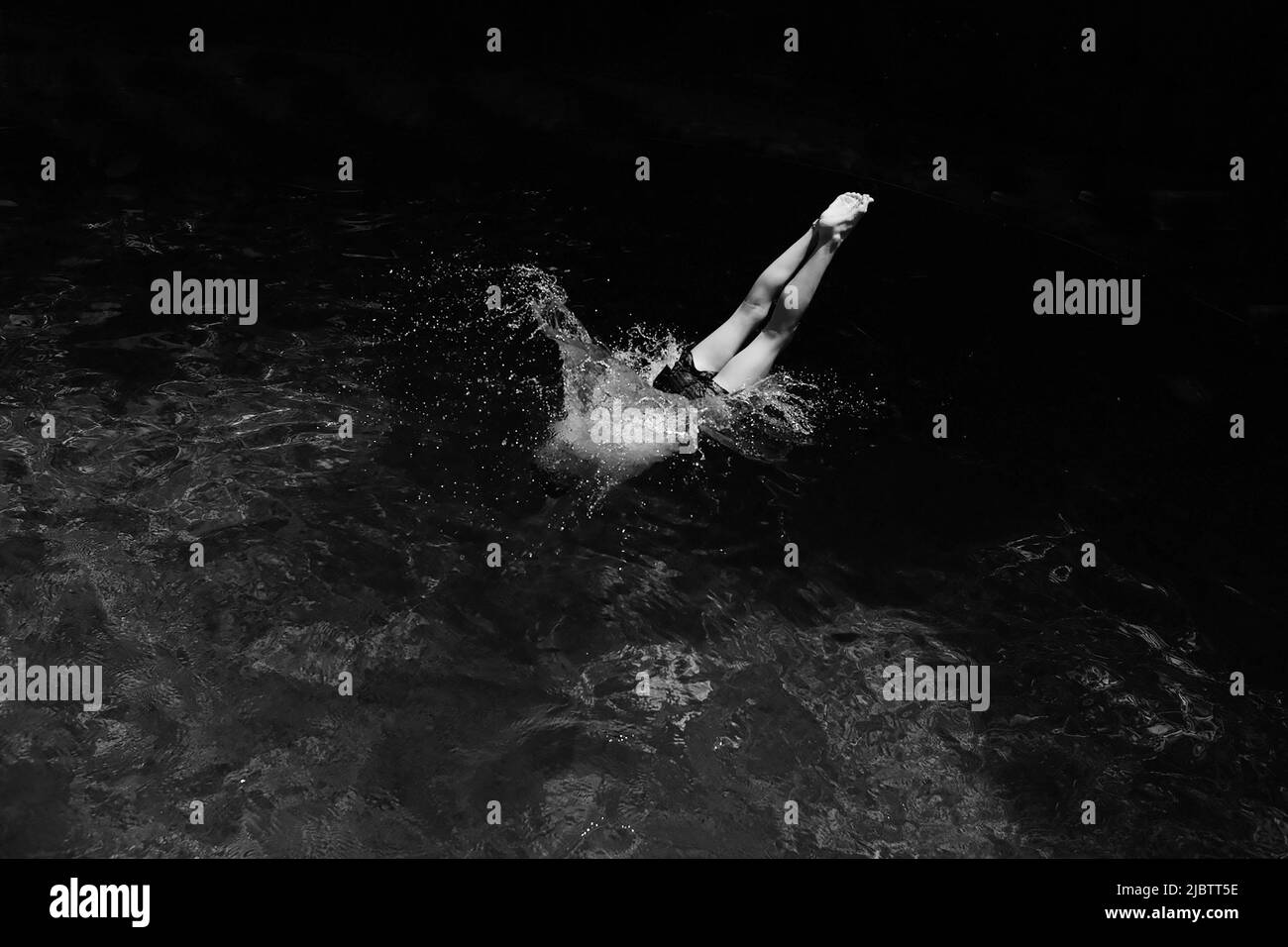 diving into the pool head first in the Summer Stock Photo - Alamy