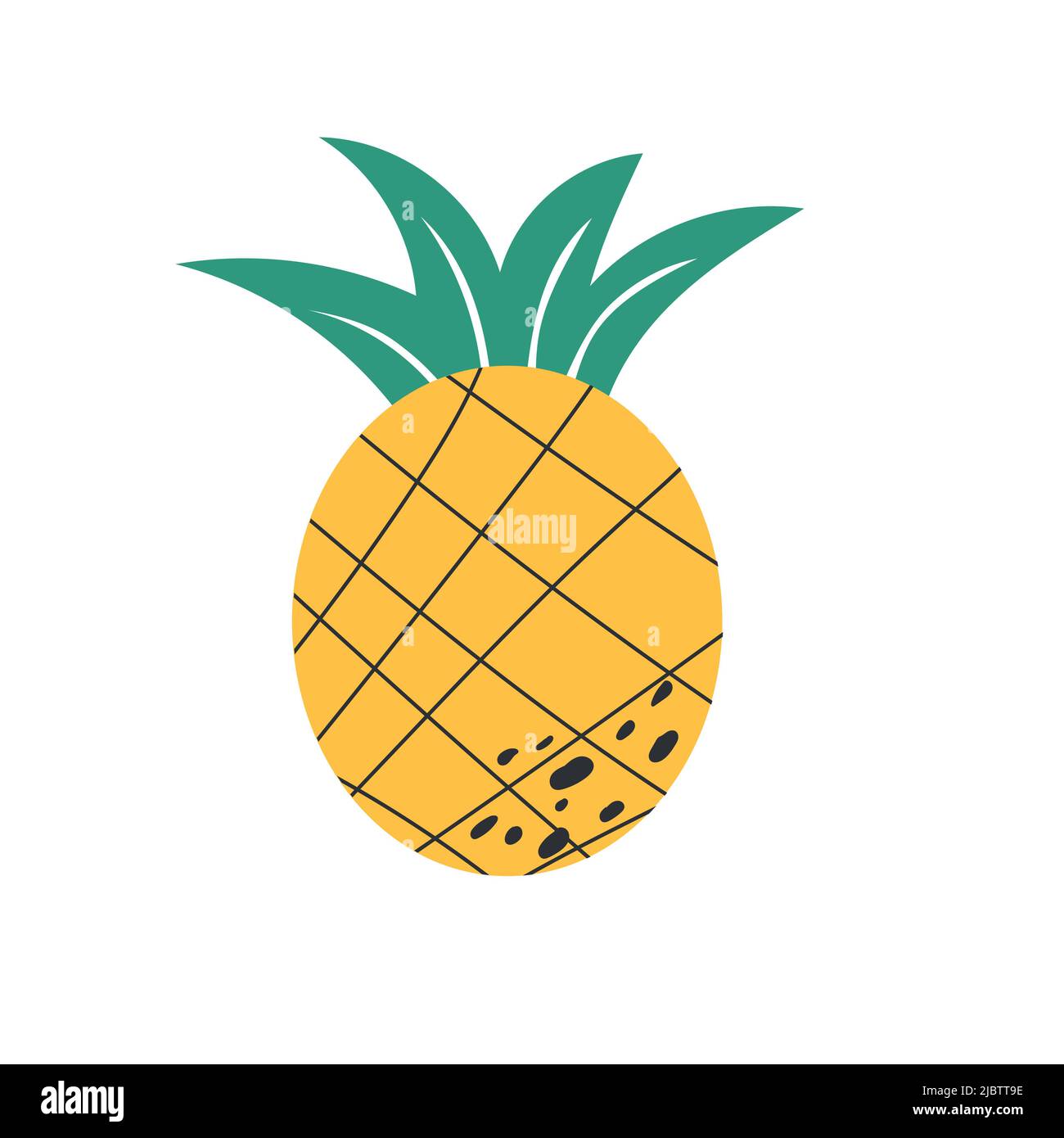 Modern vector pineapple illustration. Pineapple icon on white ...